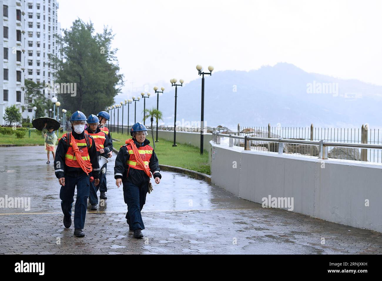 Hong Kong, China. 1st Sep, 2023. Members of the Civil Aid Service ...
