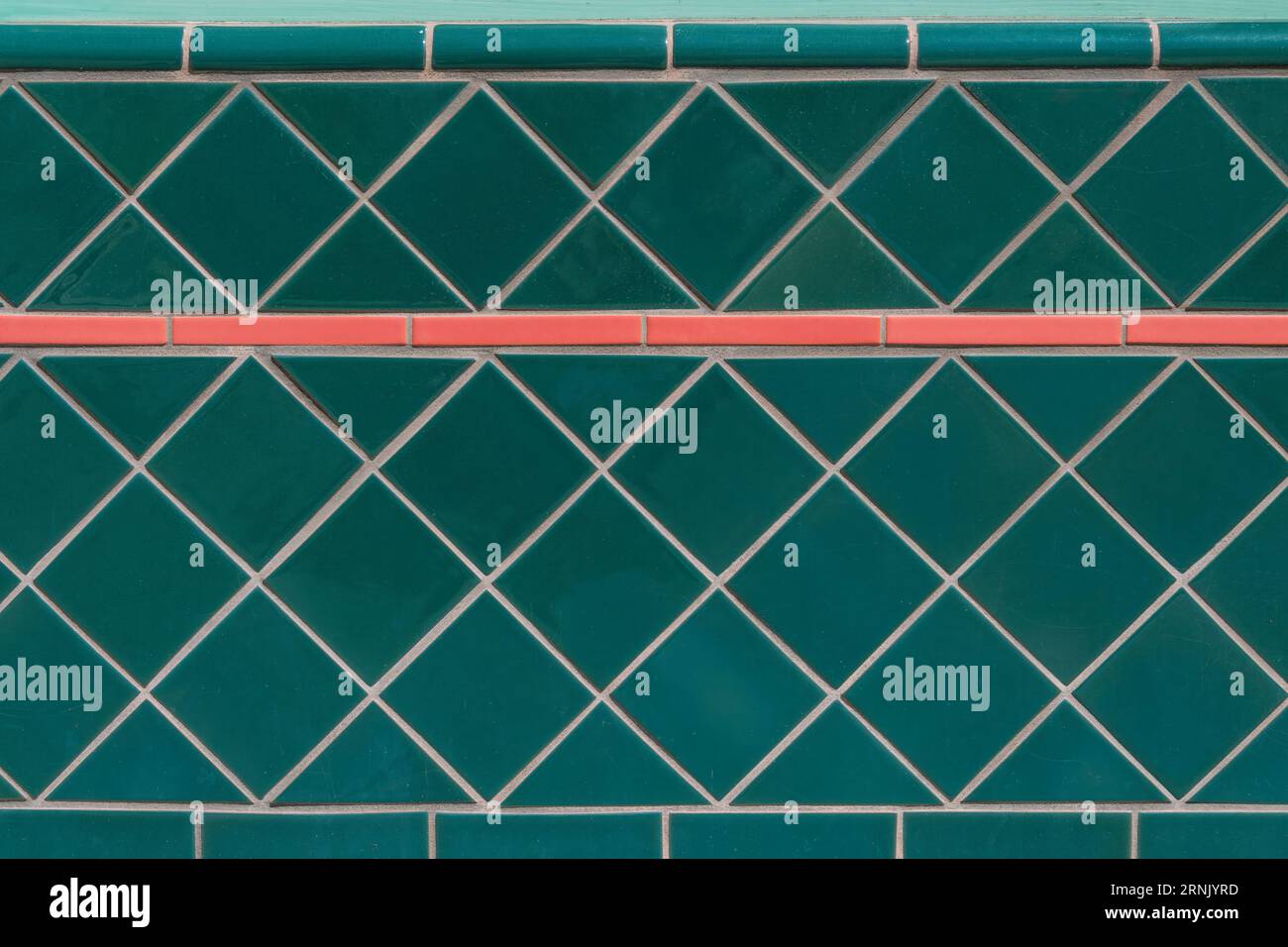 Wall tile pattern of diamond/squares, and narrow rectangles in green ...