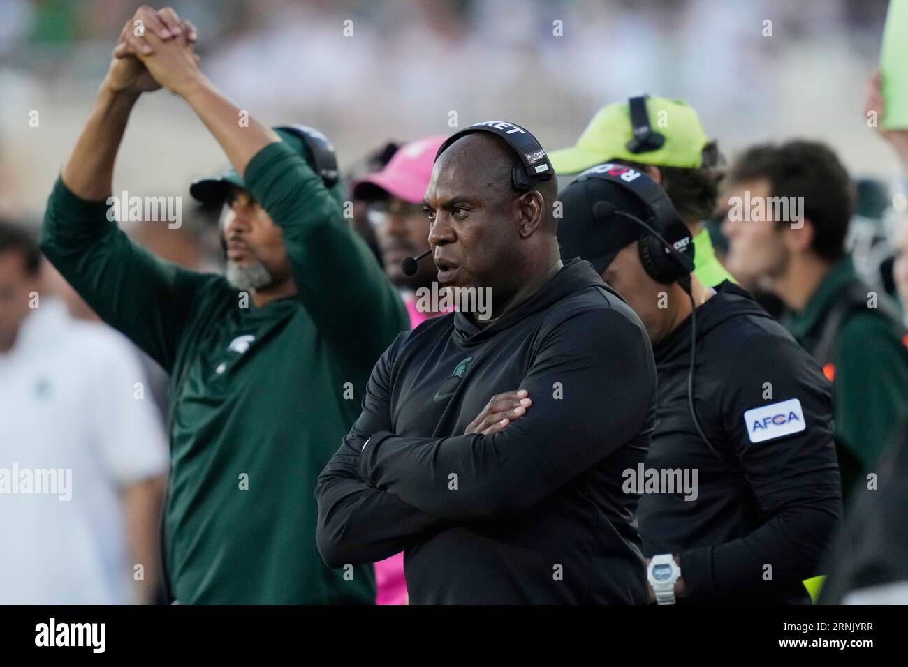 Michigan State head coach Mel Tucker watches from the sideline during ...