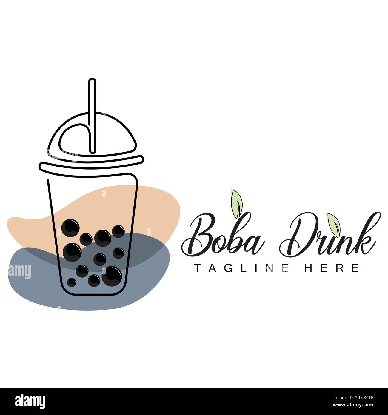 Boba Drink Logo Design, Modern Jelly Drink Bubble Vector, Boba Drink Brand Glass Illustration ...