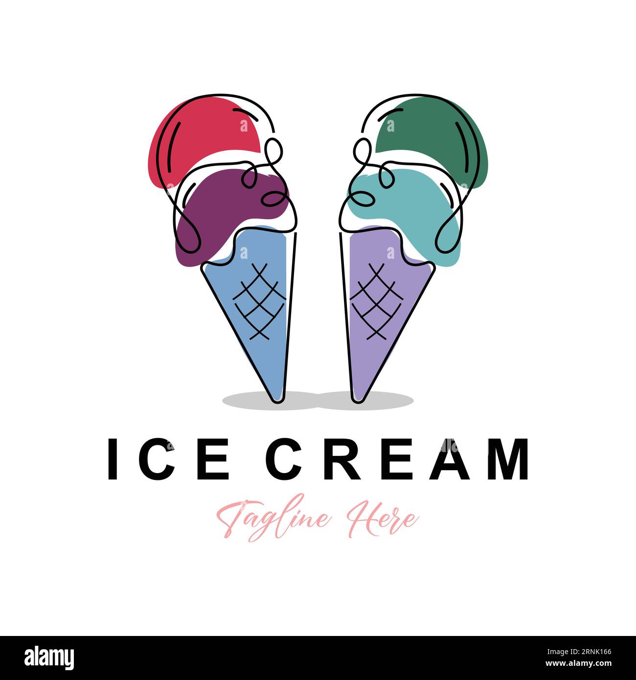 Ice Cream Logo Design, Fresh Sweet Soft Cold Food Illustration ...