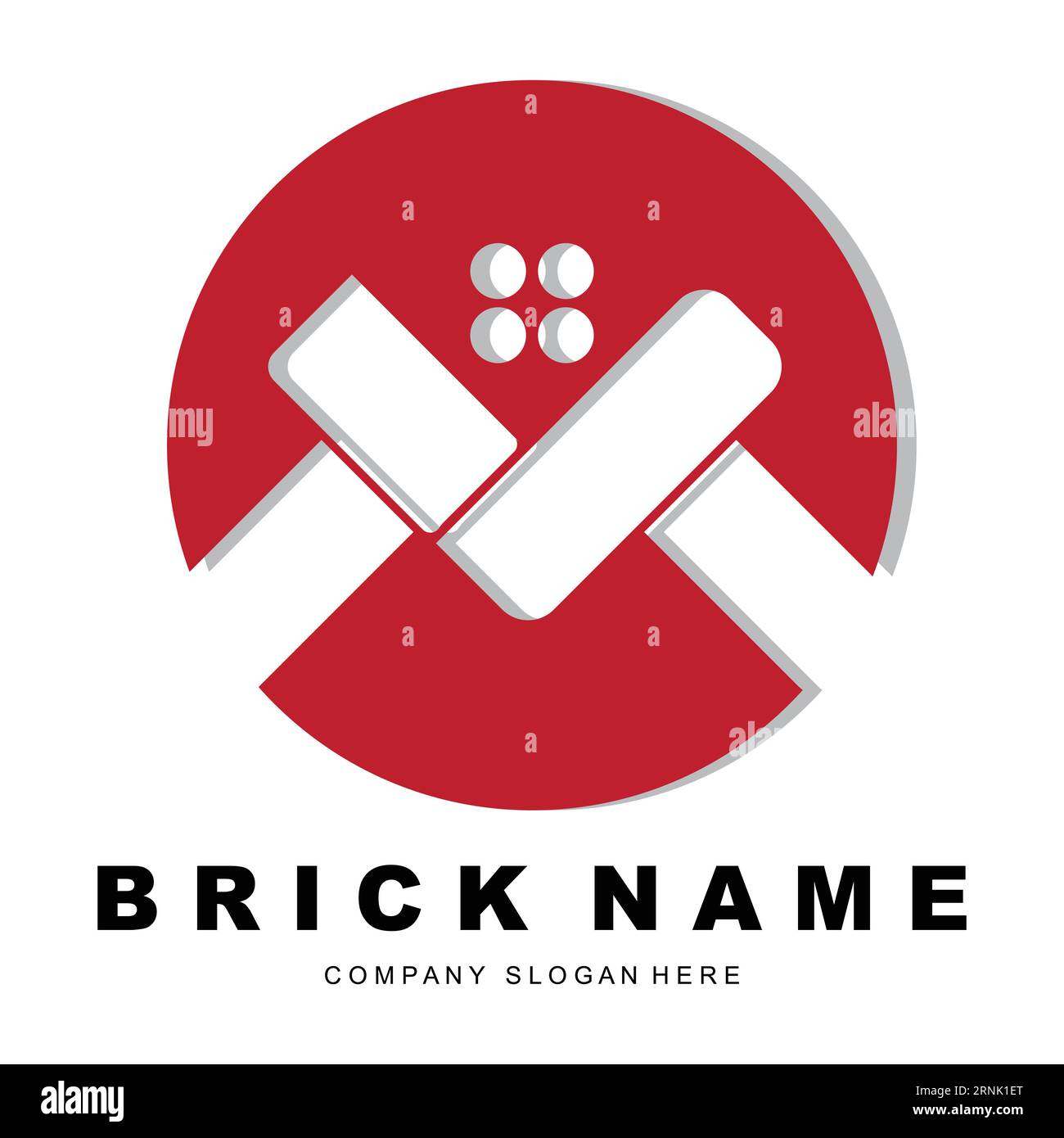 Bricks Logo Design, Material Stone Illustration Vector, Building ...