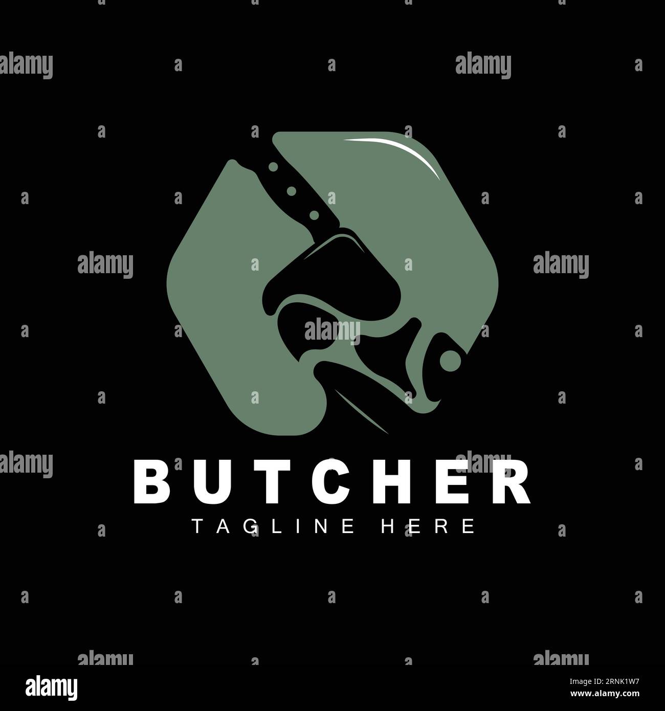 Butcher logo design, Knife Cutting Tool Vector Template, Product Brand ...