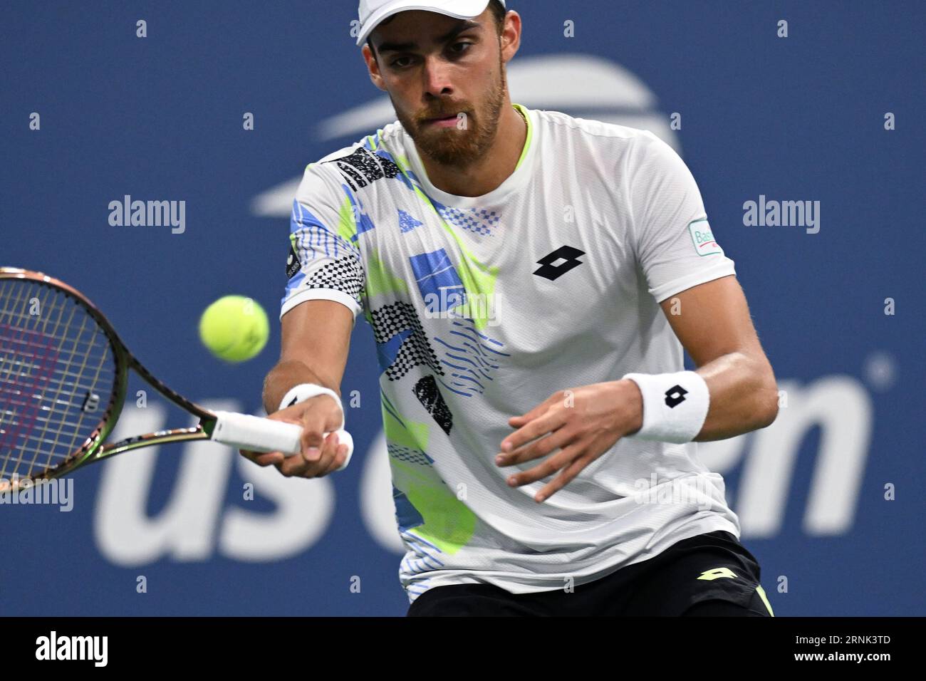 Benjamin Bonzi in action during a men's singles match at the 2023 US ...