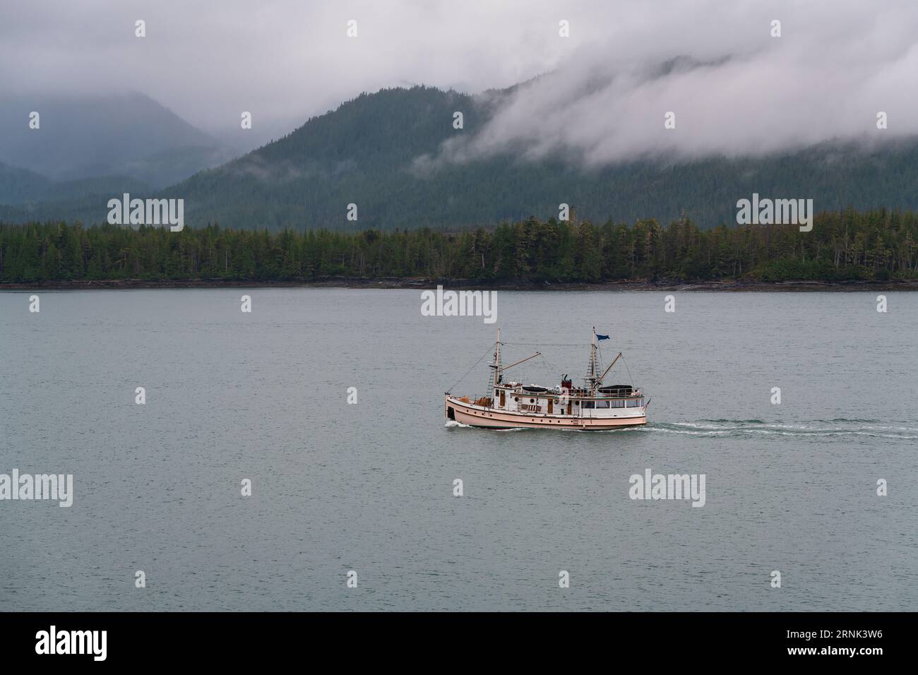 Boat on the Inside Passage Cruise route between Prince Rupert and Port ...