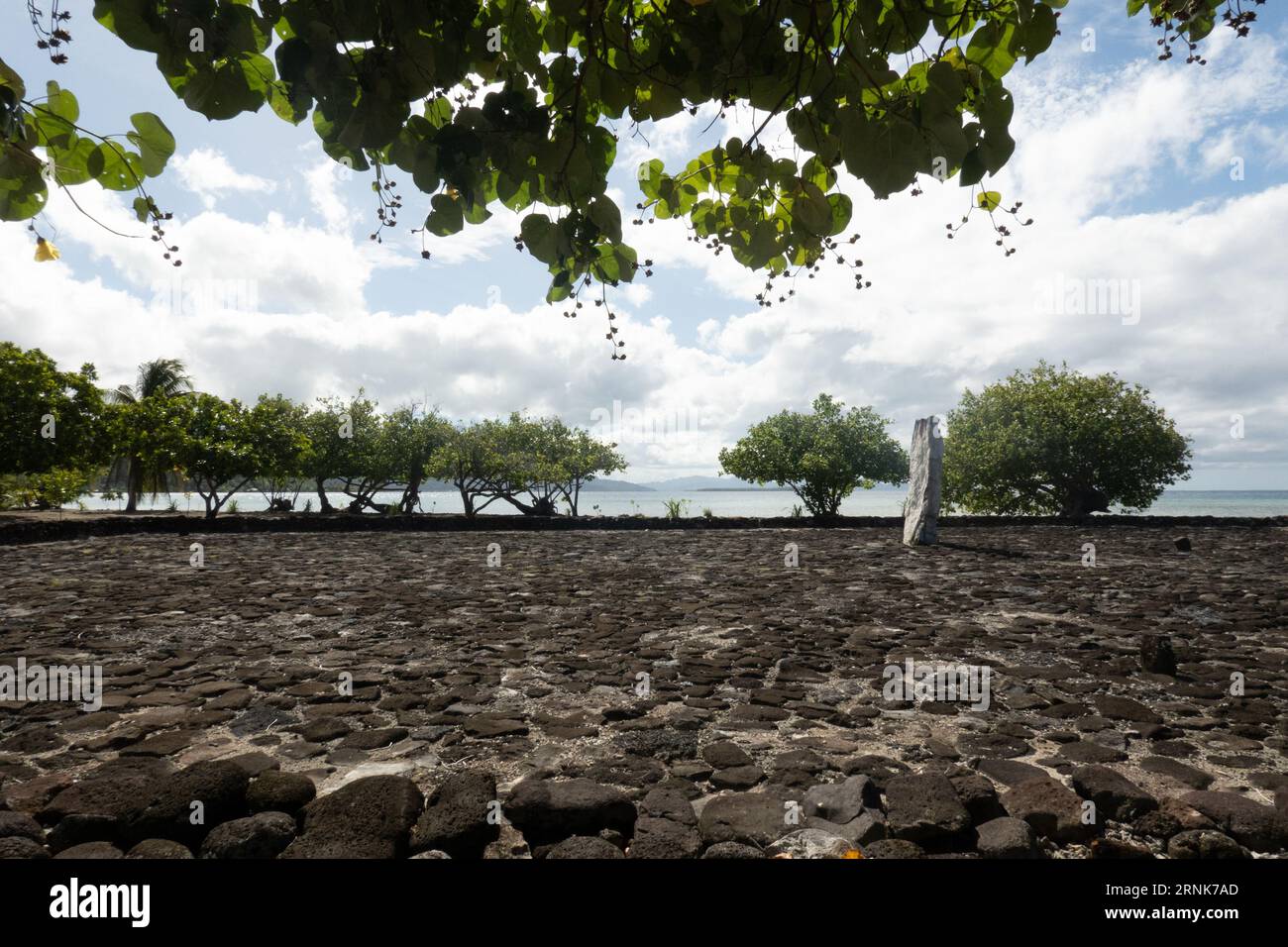 Raiatea, French Polynesia. 31st Aug, 2023. Taputapuatea marae complex ...