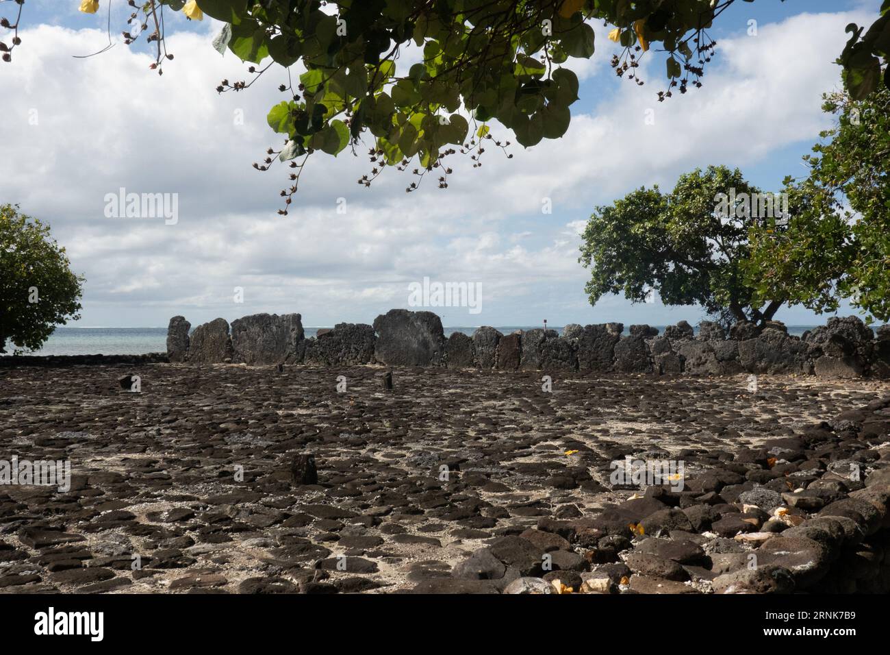 Raiatea, French Polynesia. 31st Aug, 2023. Taputapuatea marae complex ...