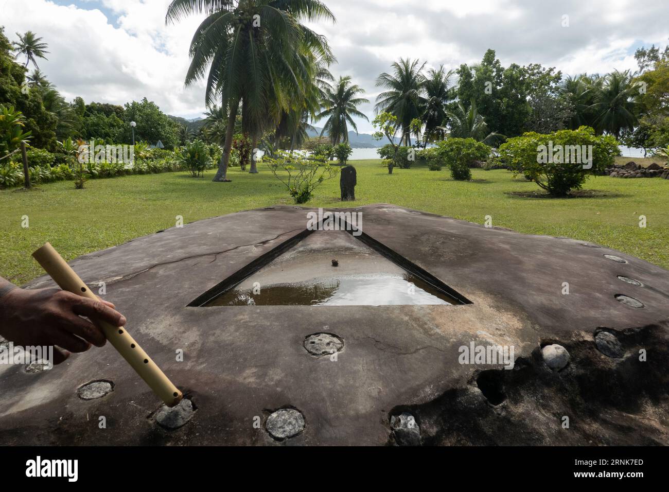 Raiatea, French Polynesia. 31st Aug, 2023. Taputapuatea marae complex ...