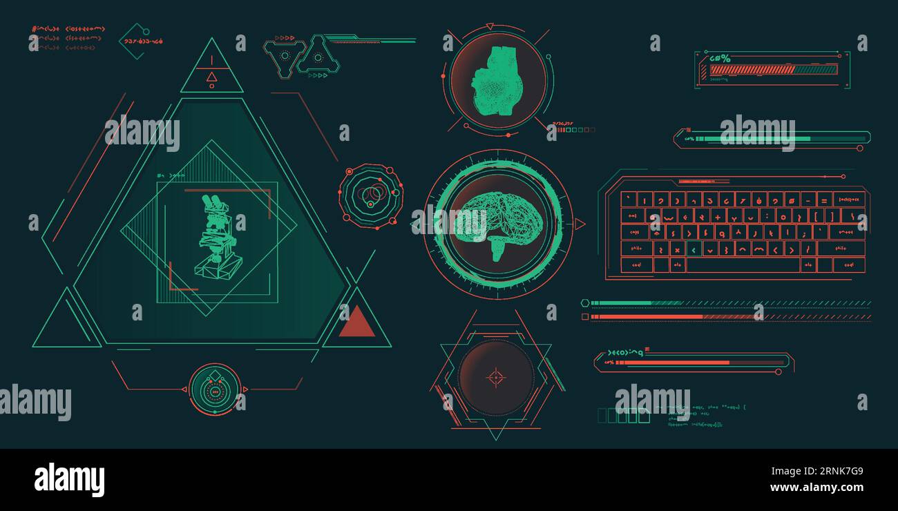 Vector data elements for sci-fi interface infographics Stock Vector ...