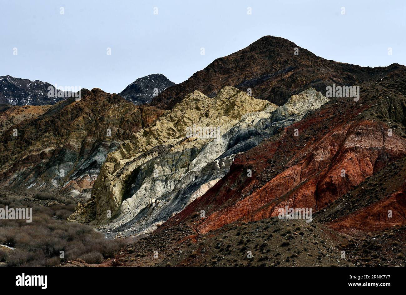 HAIXI, Photo taken on March 11, 2017 shows colorful rocks of a mountain ...