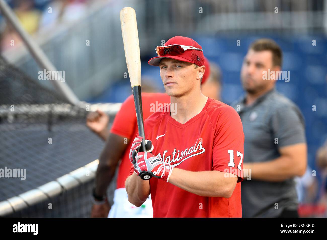 Washington Nationals center fielder Alex Call (17) works out during ...