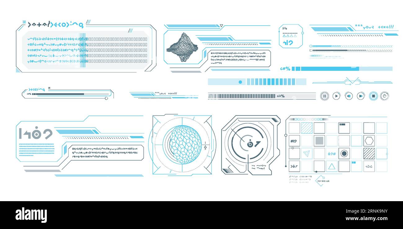 Vector data elements for sci-fi interface infographics Stock Vector ...
