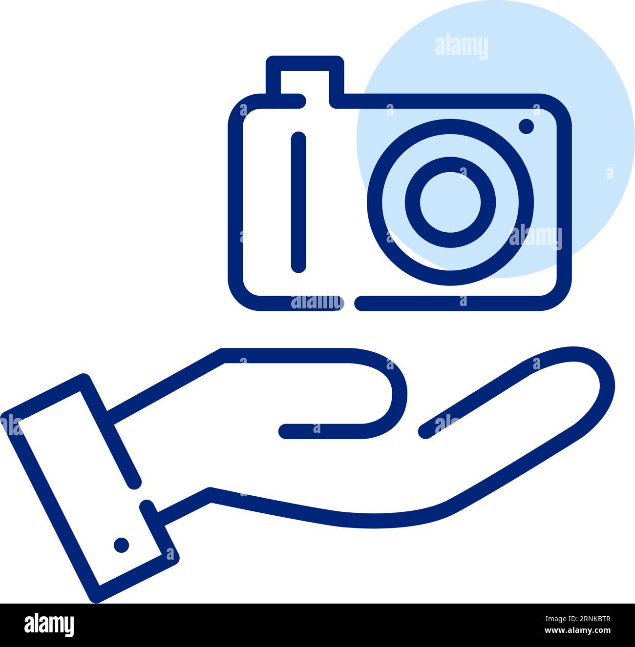 Woman holding camera indoor Stock Vector Images - Alamy