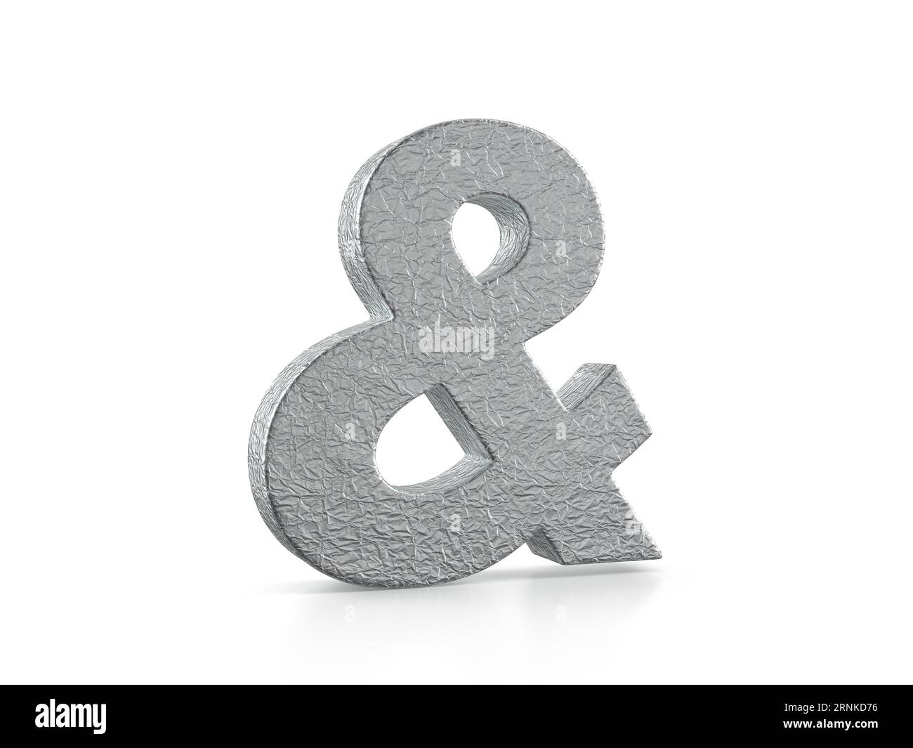 Foil ampersand symbol on a white background. 3d illustration Stock ...