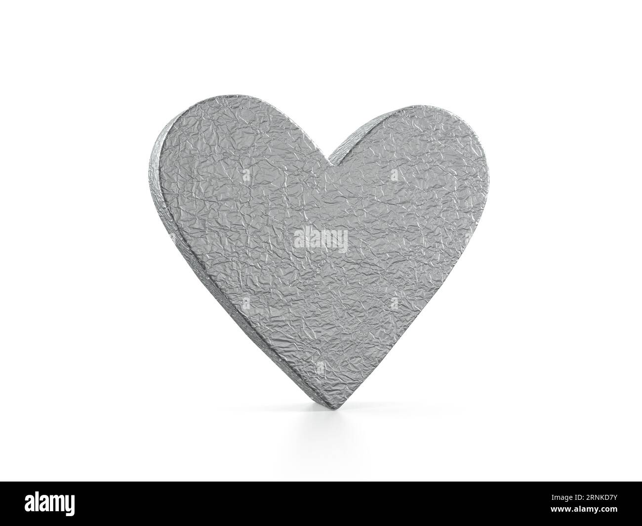 Foil heart symbol on a white background. 3d illustration Stock Photo ...