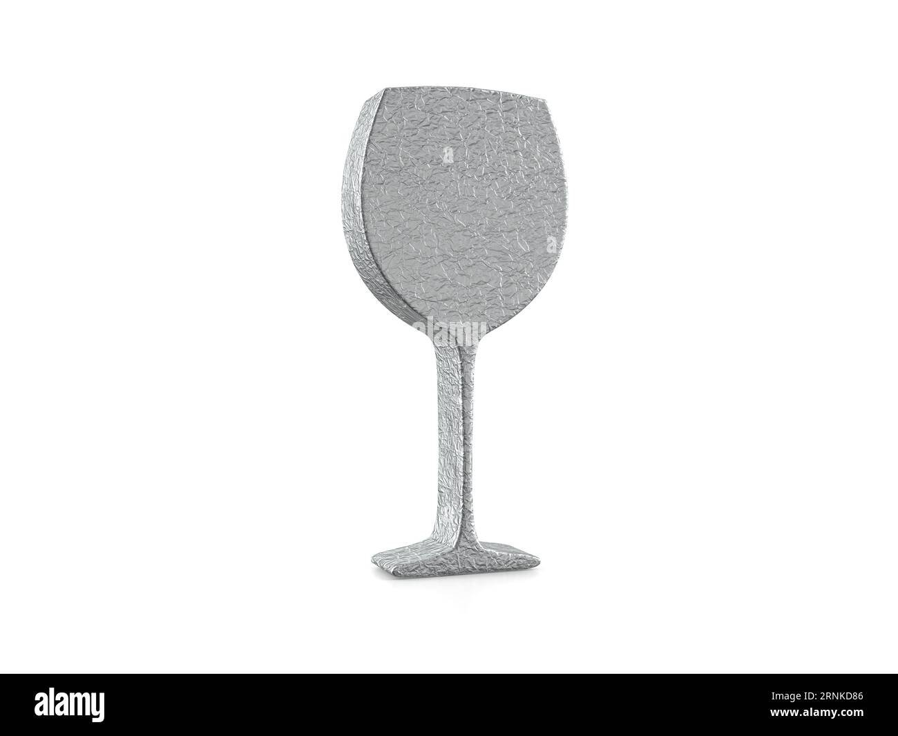 Foil wine glass symbol on a white background. 3d illustration Stock Photo - Alamy