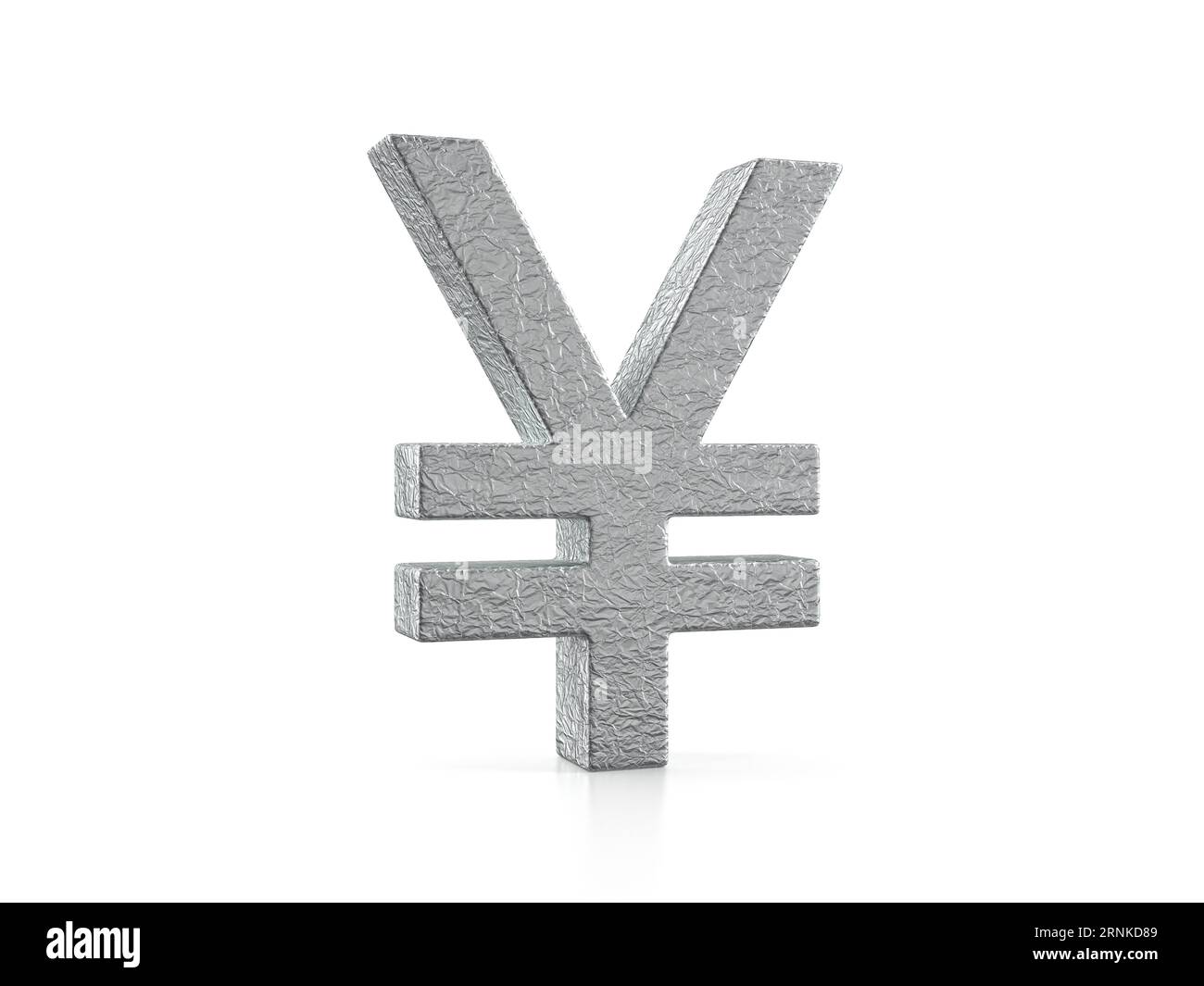 Foil yen symbol on a white background. 3d illustration Stock Photo - Alamy