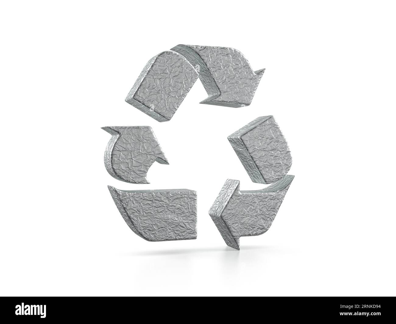 Foil recycle symbol on a white background. 3d illustration Stock Photo ...