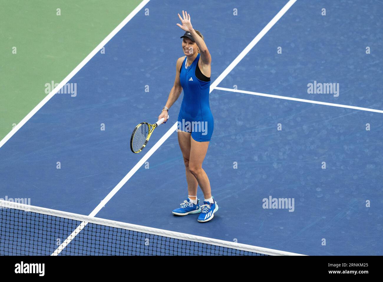 Caroline Wozniacki of Denmark celebrates victory in 3rd round against ...