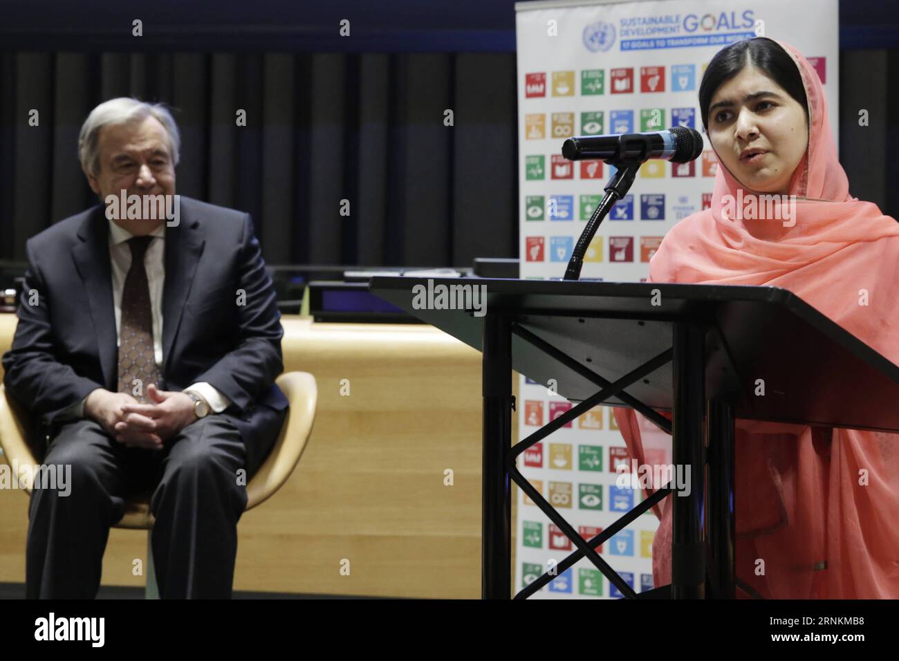 Malala yousafzai delivers her speech hi-res stock photography and ...