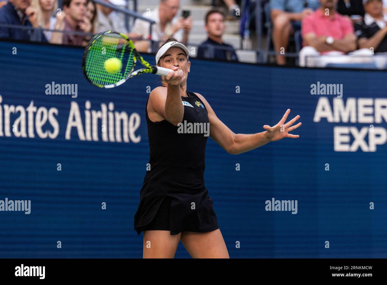 Jennifer Brady of USA returns ball during 3rd round against Caroline ...