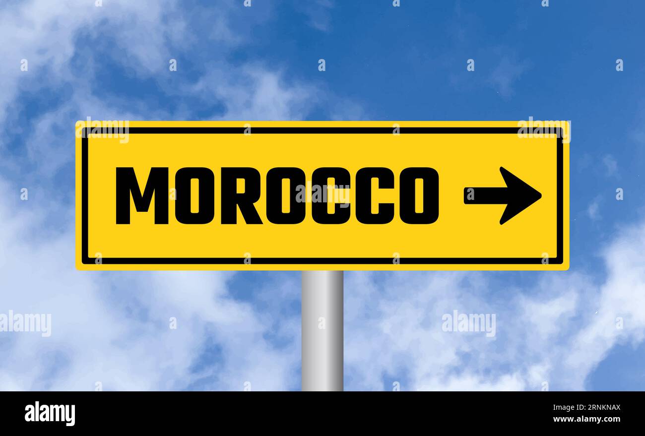 Morocco road sign hi-res stock photography and images - Alamy