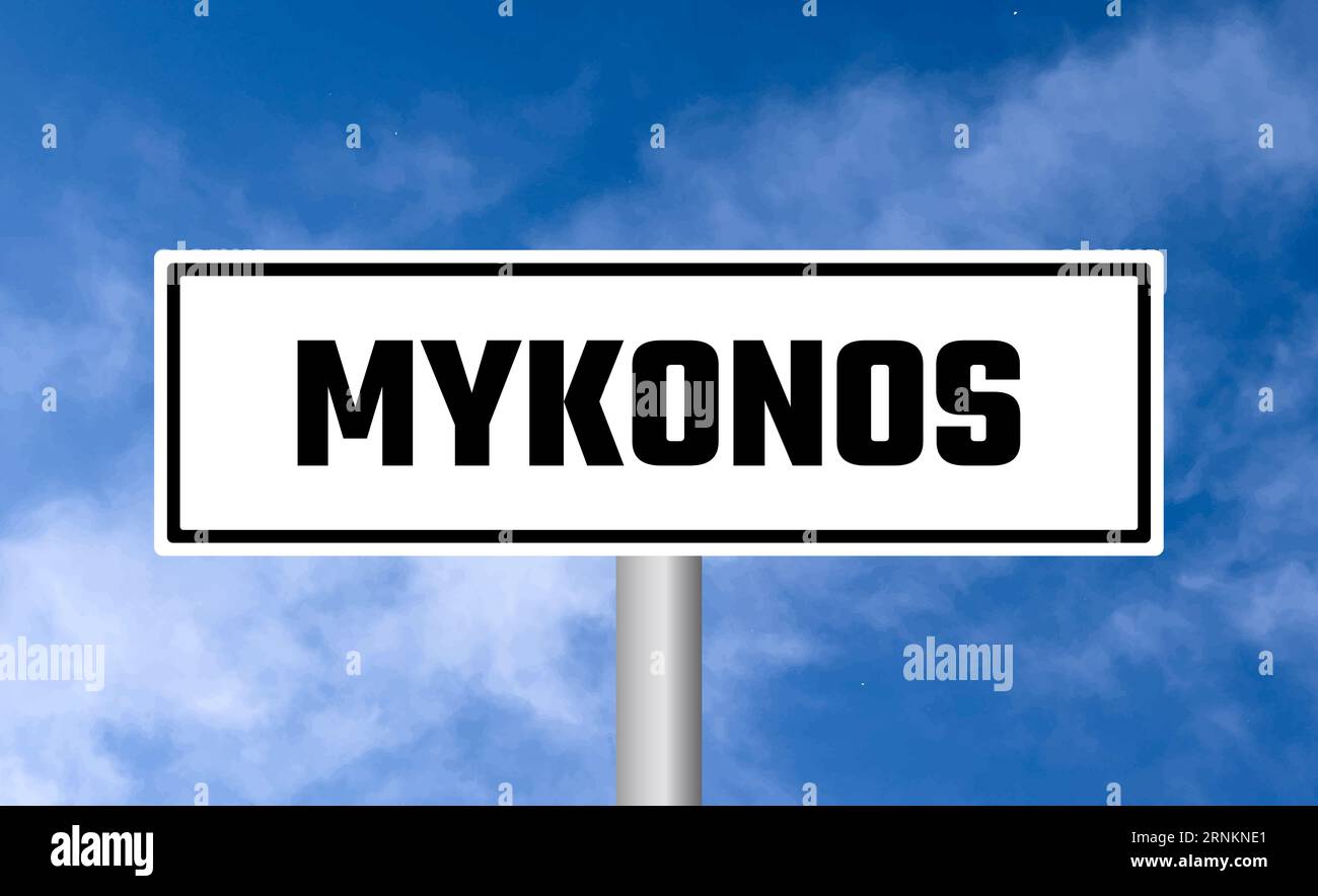 Mykonos road sign hi-res stock photography and images - Alamy