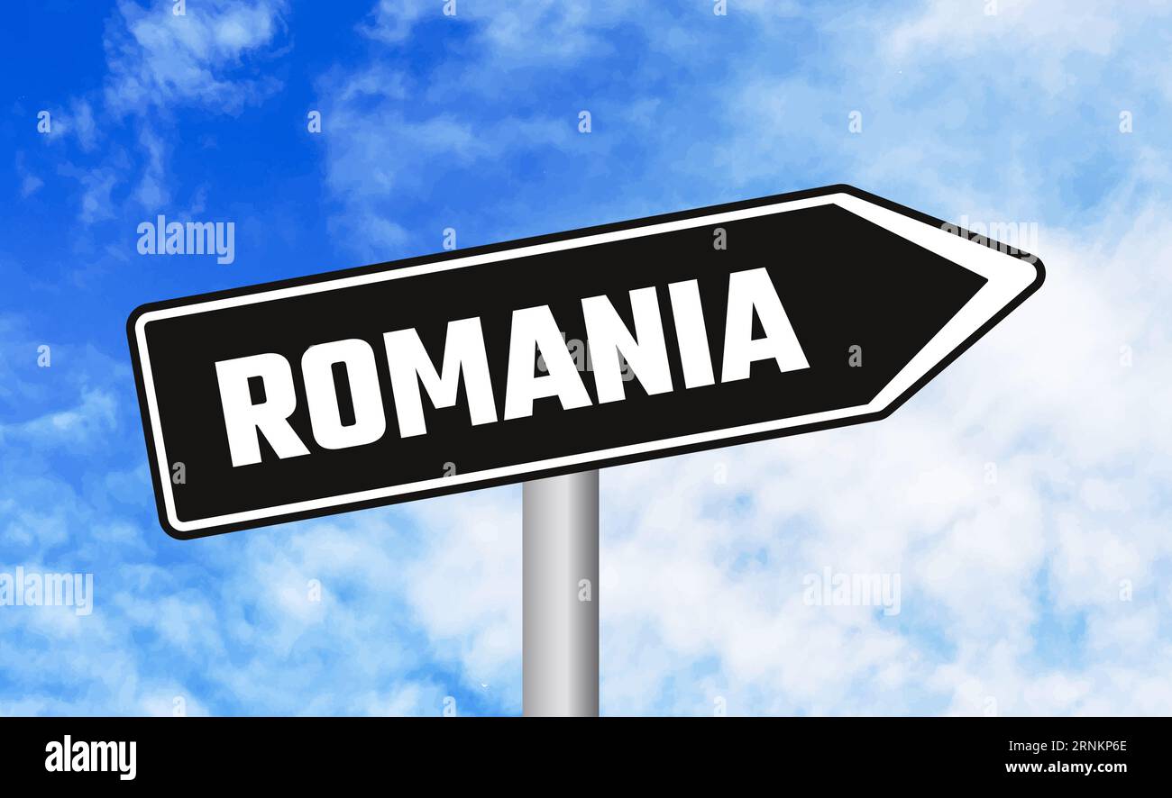 Romania road sign hi-res stock photography and images - Alamy