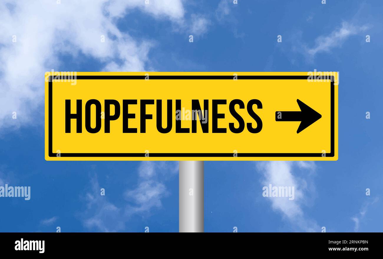 Hopefulness road sign on cloudy sky background Stock Photo - Alamy