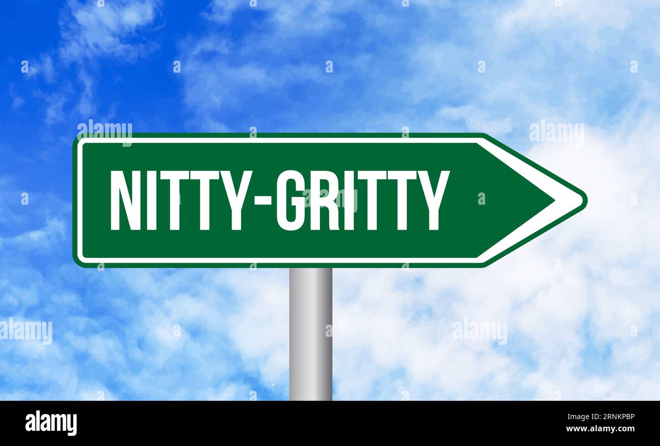 Nitty gritty road sign on sky background Stock Photo - Alamy