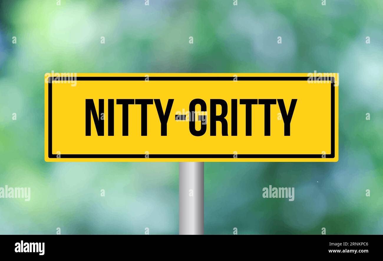 Nitty gritty road sign on blur background Stock Photo - Alamy