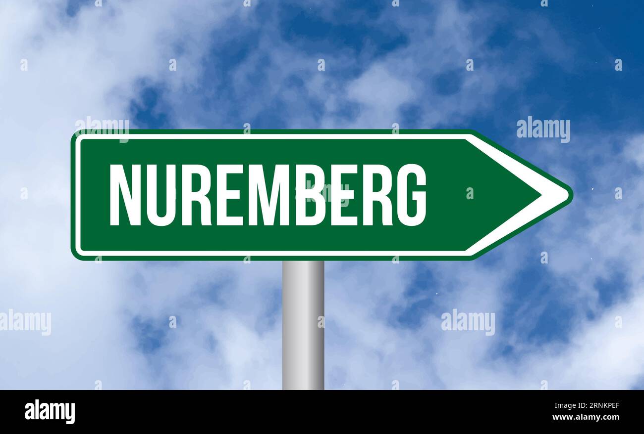 Nuremberg road sign on blue sky background Stock Photo - Alamy