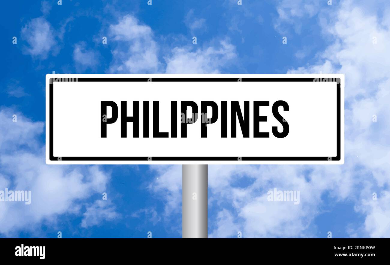 Philippines road sign on sky background Stock Photo - Alamy