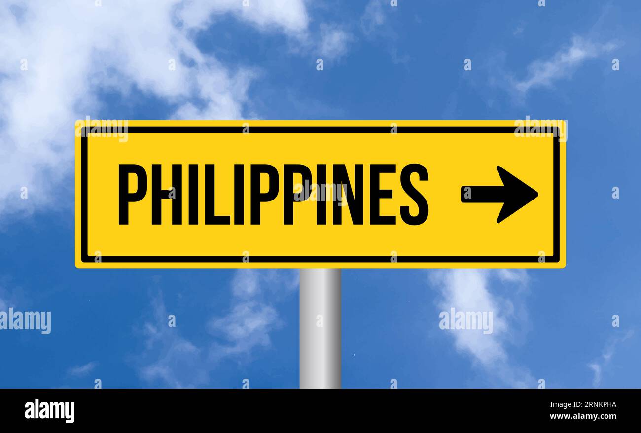 Philippines road sign on sky background Stock Photo - Alamy