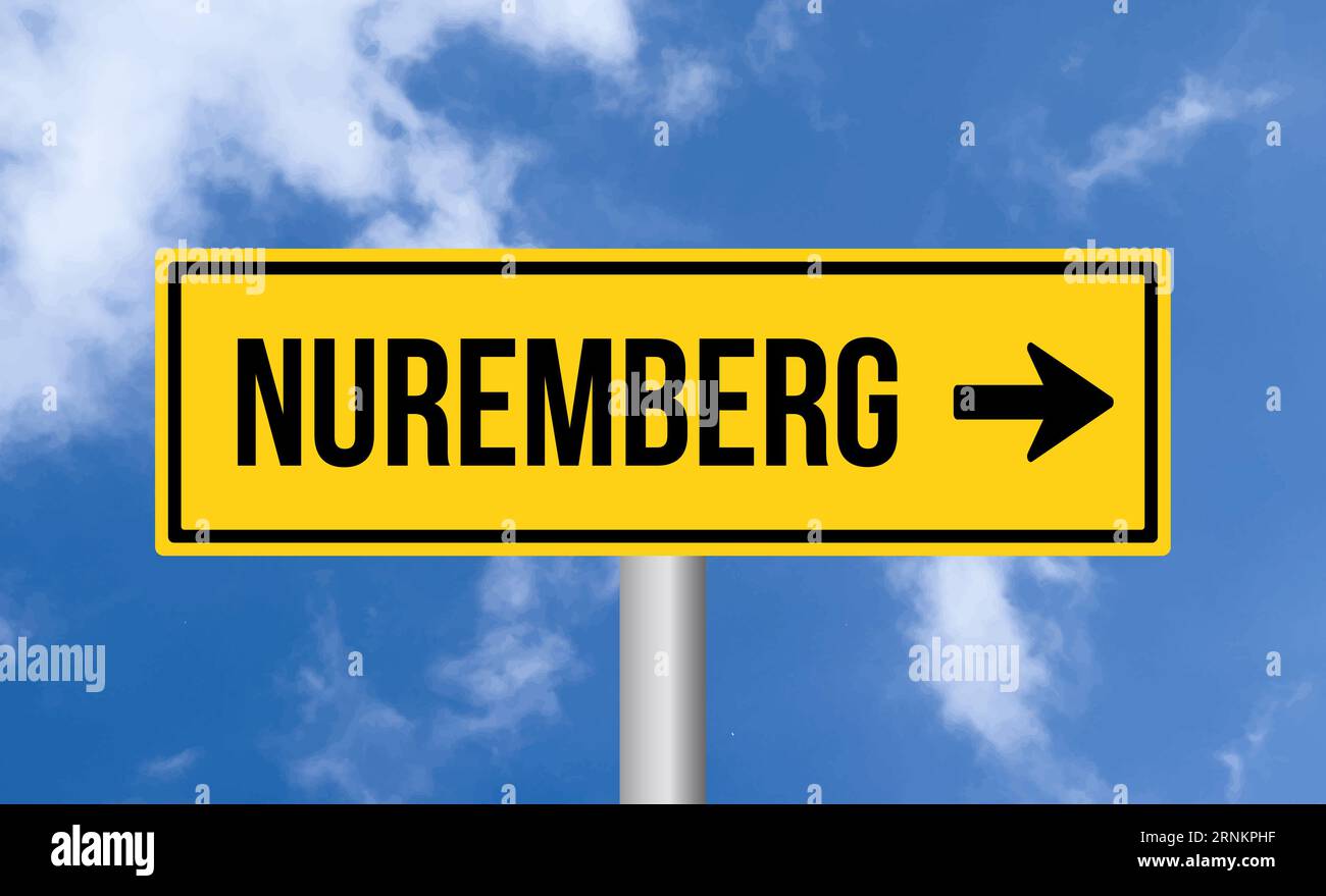 Nuremberg road sign on blue sky background Stock Photo - Alamy