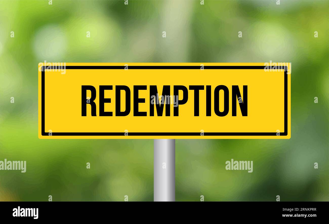 Redemption road sign on blur background Stock Photo - Alamy