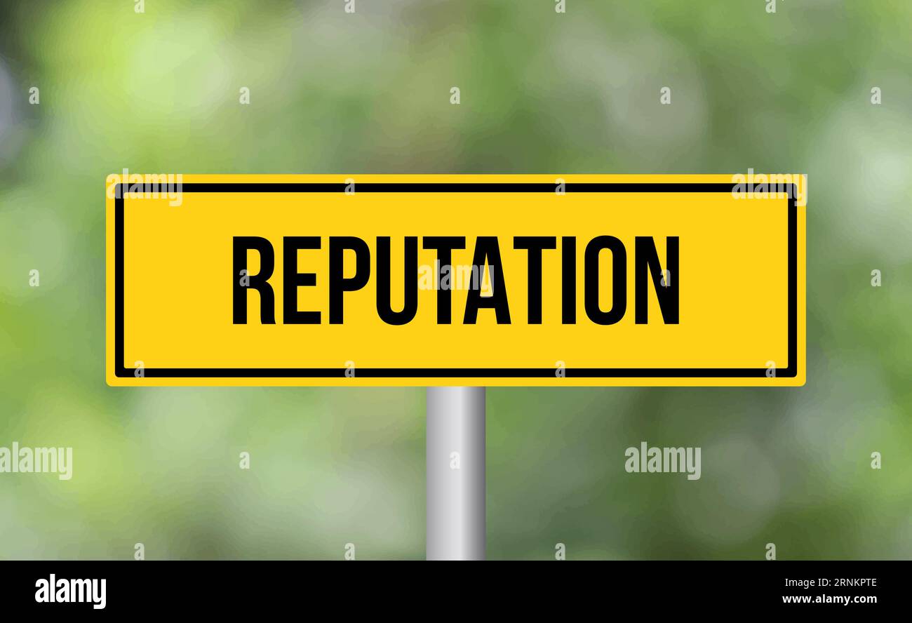 Reputation road sign on blur background Stock Photo - Alamy