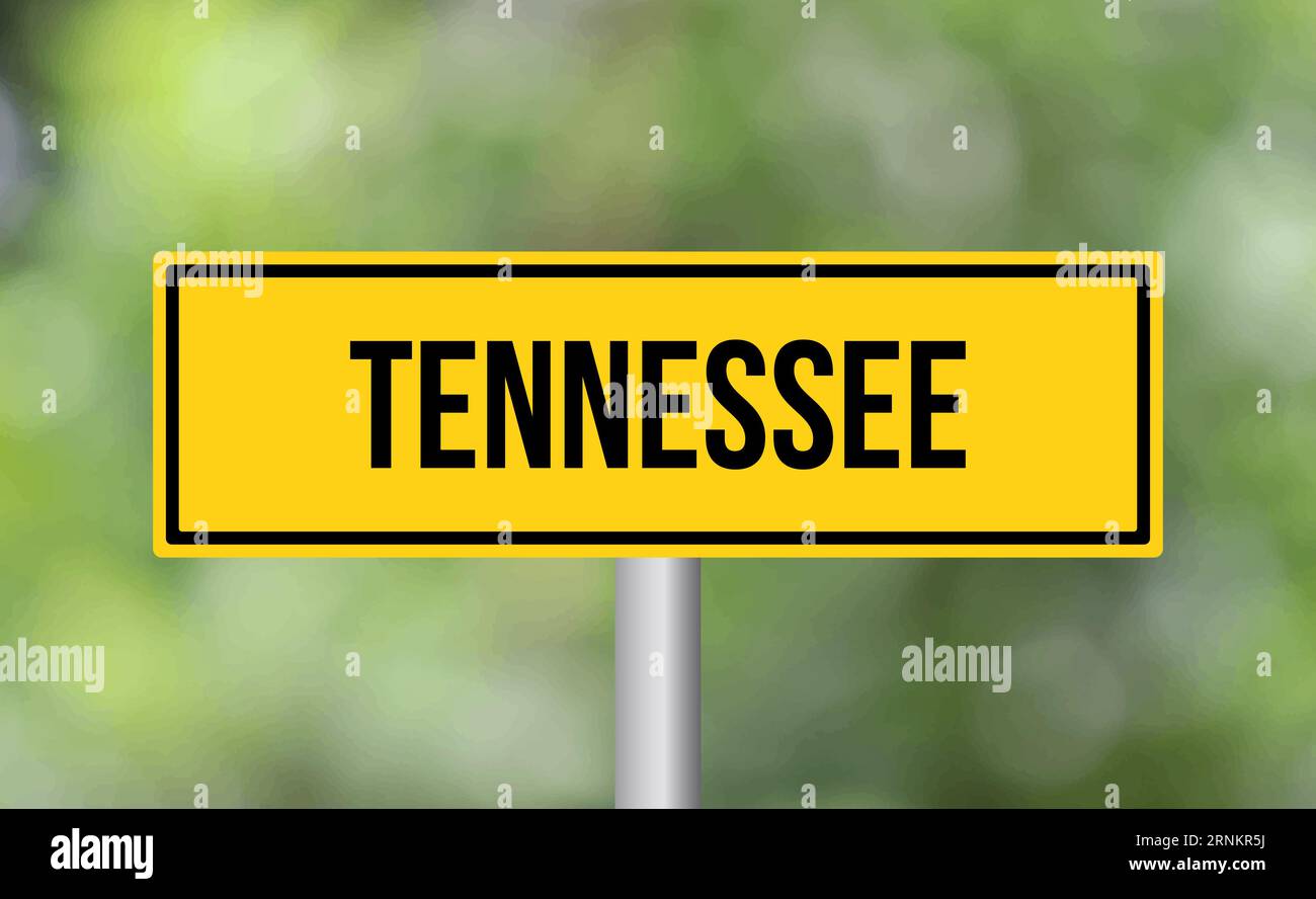 Tennessee road sign on blur background Stock Photo - Alamy