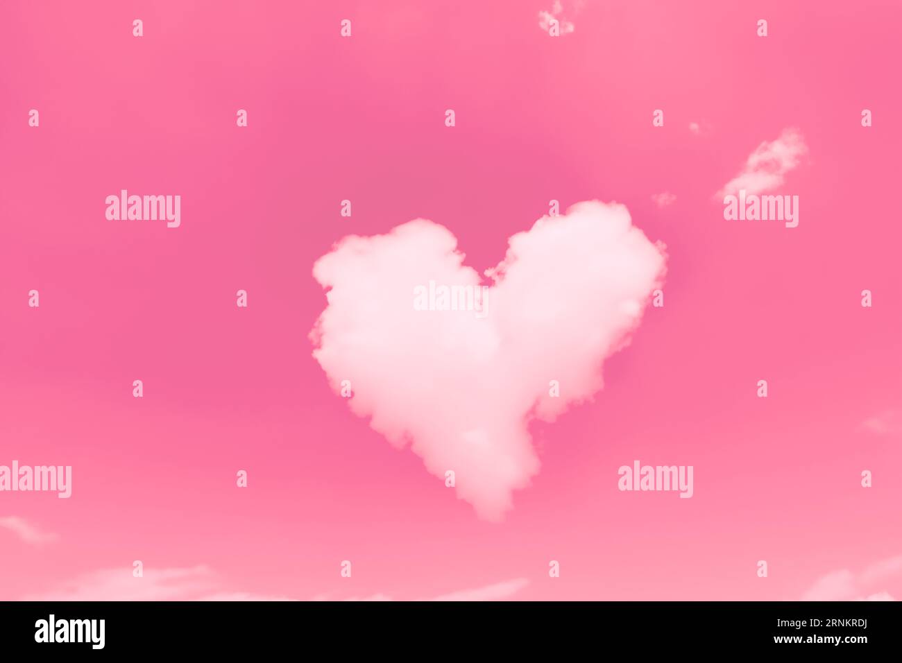 Heart shape cloud in pink color sky for valentine day sweet love ...