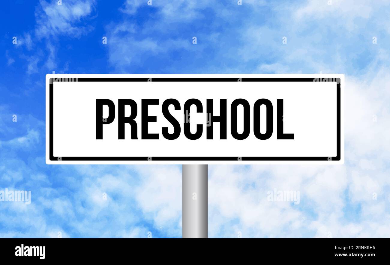 Preschool road sign hi-res stock photography and images - Alamy