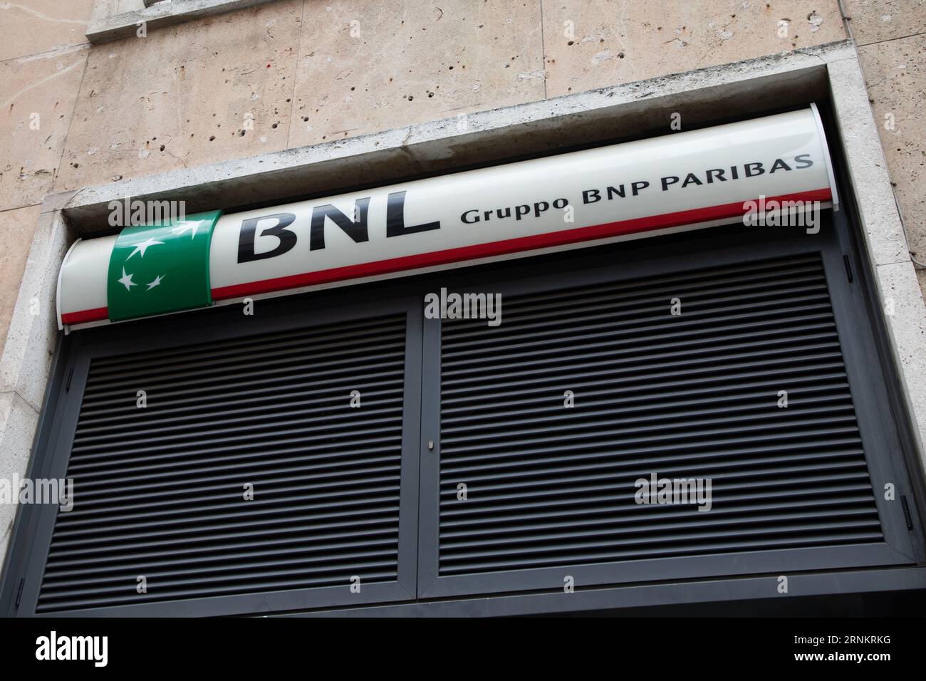 Milan , Italy - 08 17 2023 : Bnl gruppo bnp paribas logo brand and text ...