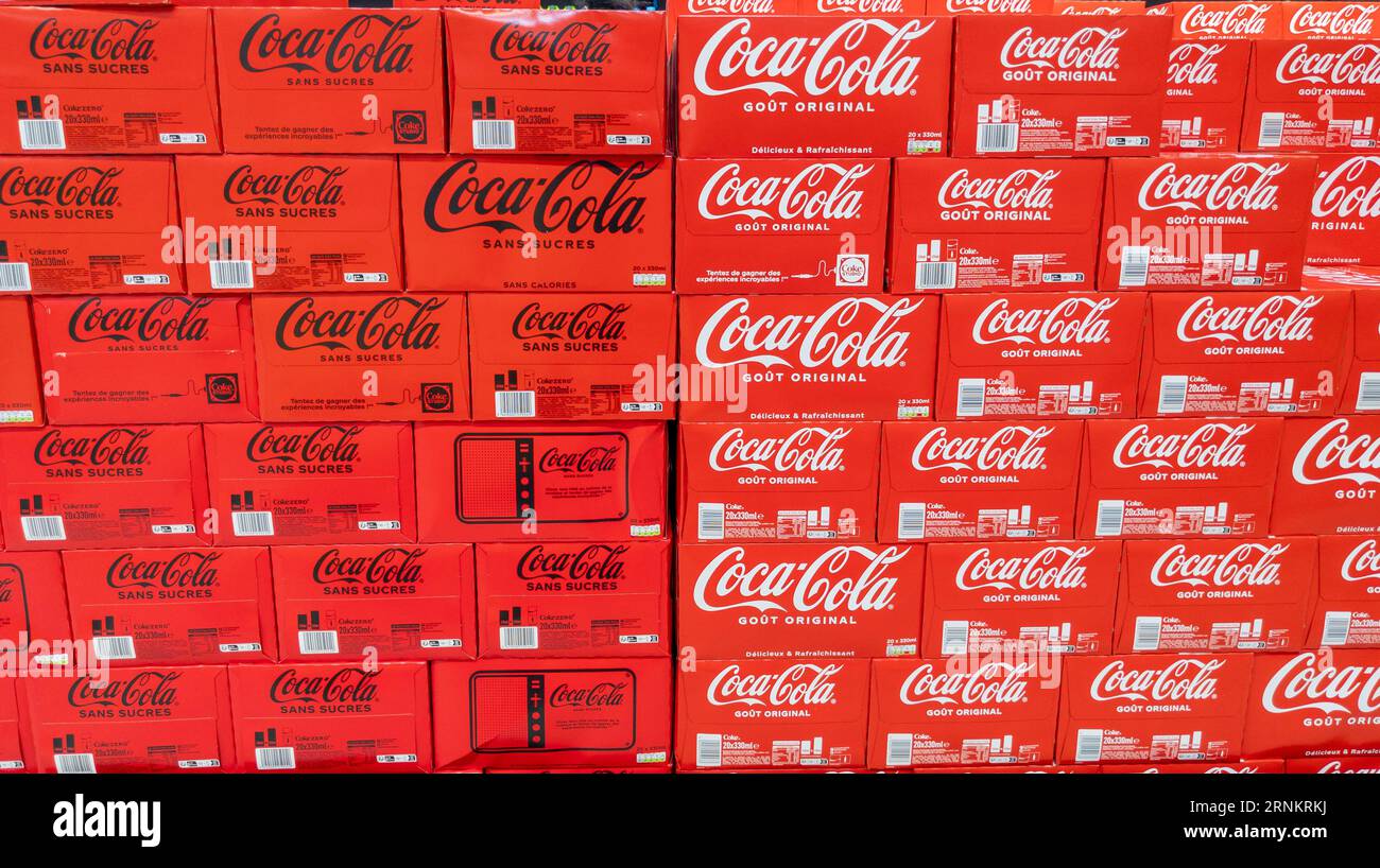 Bordeaux , France - 08 19 2023 : Coca Cola sign brand and text logo can ...