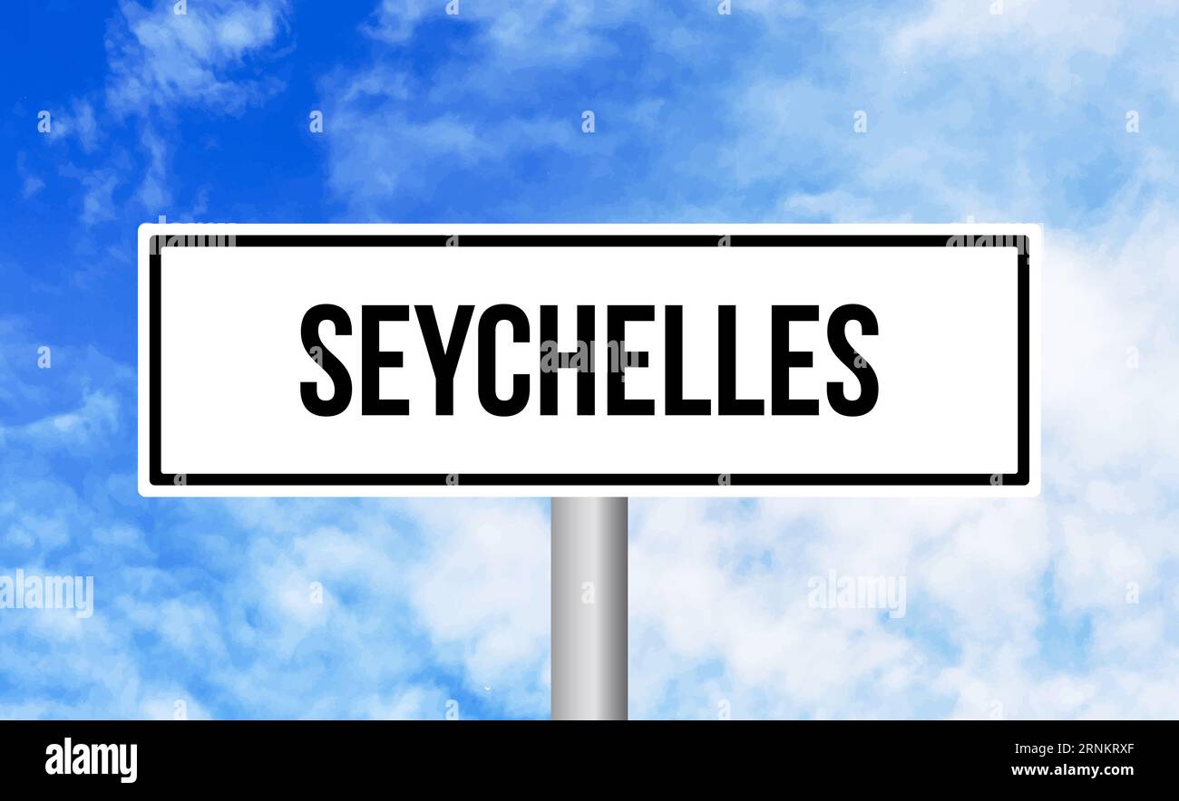 Seychelles road sign hi-res stock photography and images - Alamy