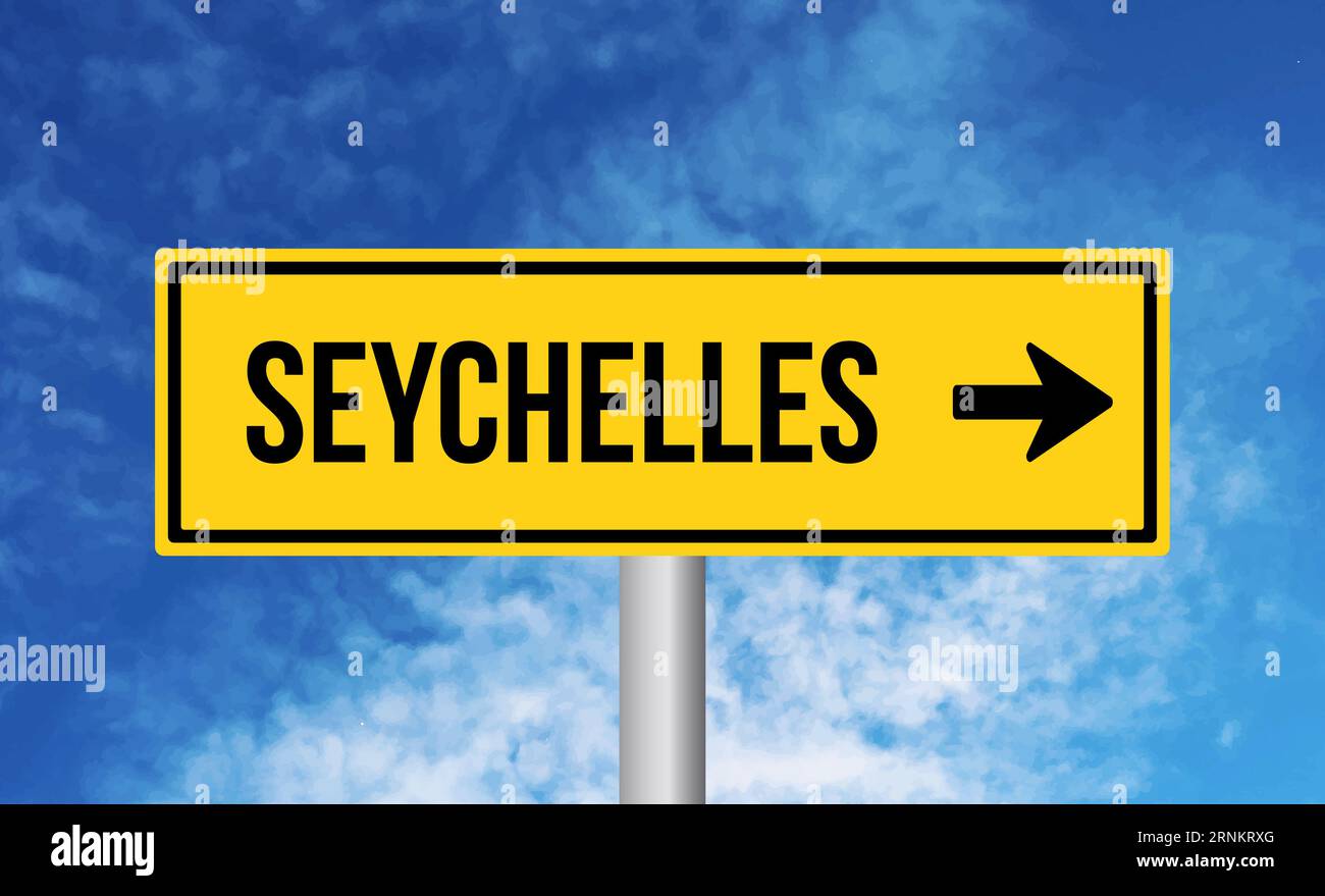 Seychelles road sign hi-res stock photography and images - Alamy