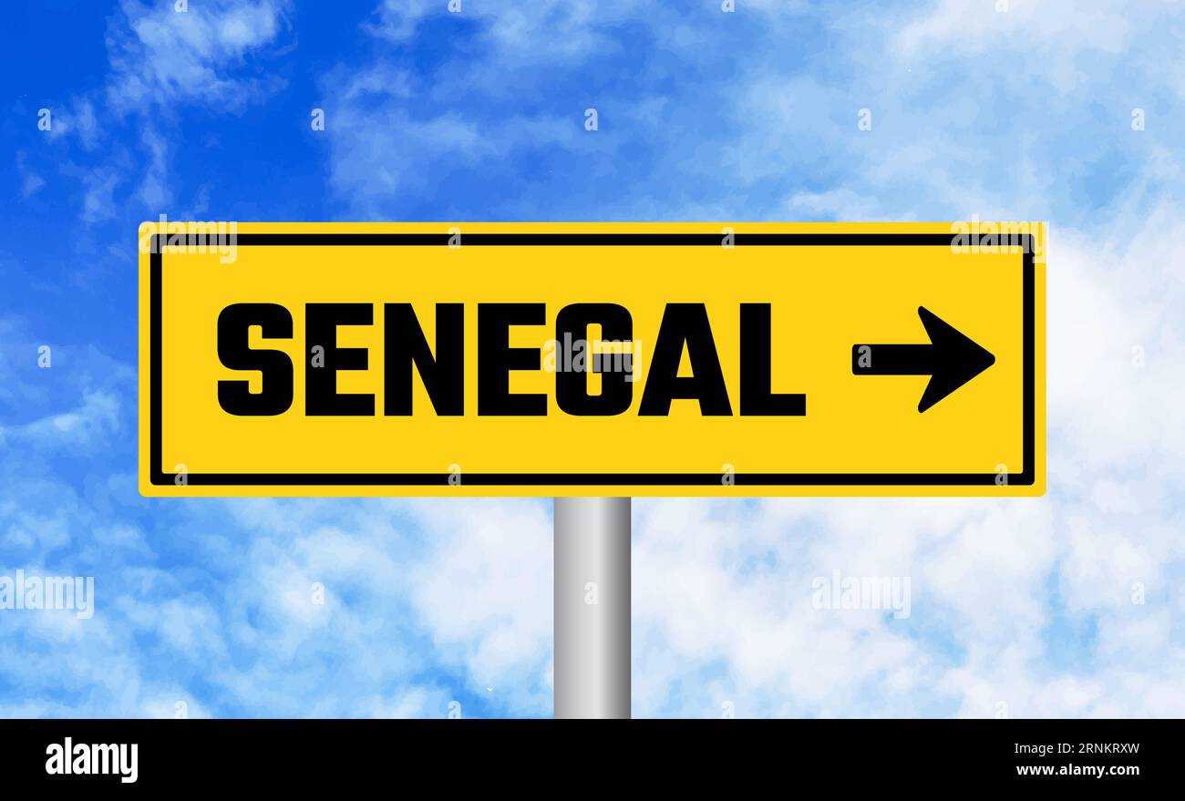 Senegal road sign on blue sky background Stock Photo - Alamy