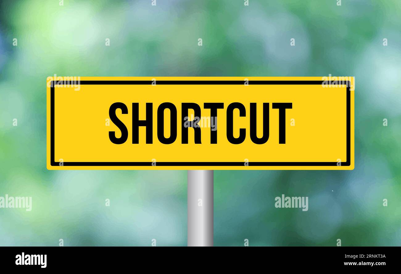 Shortcut road sign on blur background Stock Photo - Alamy