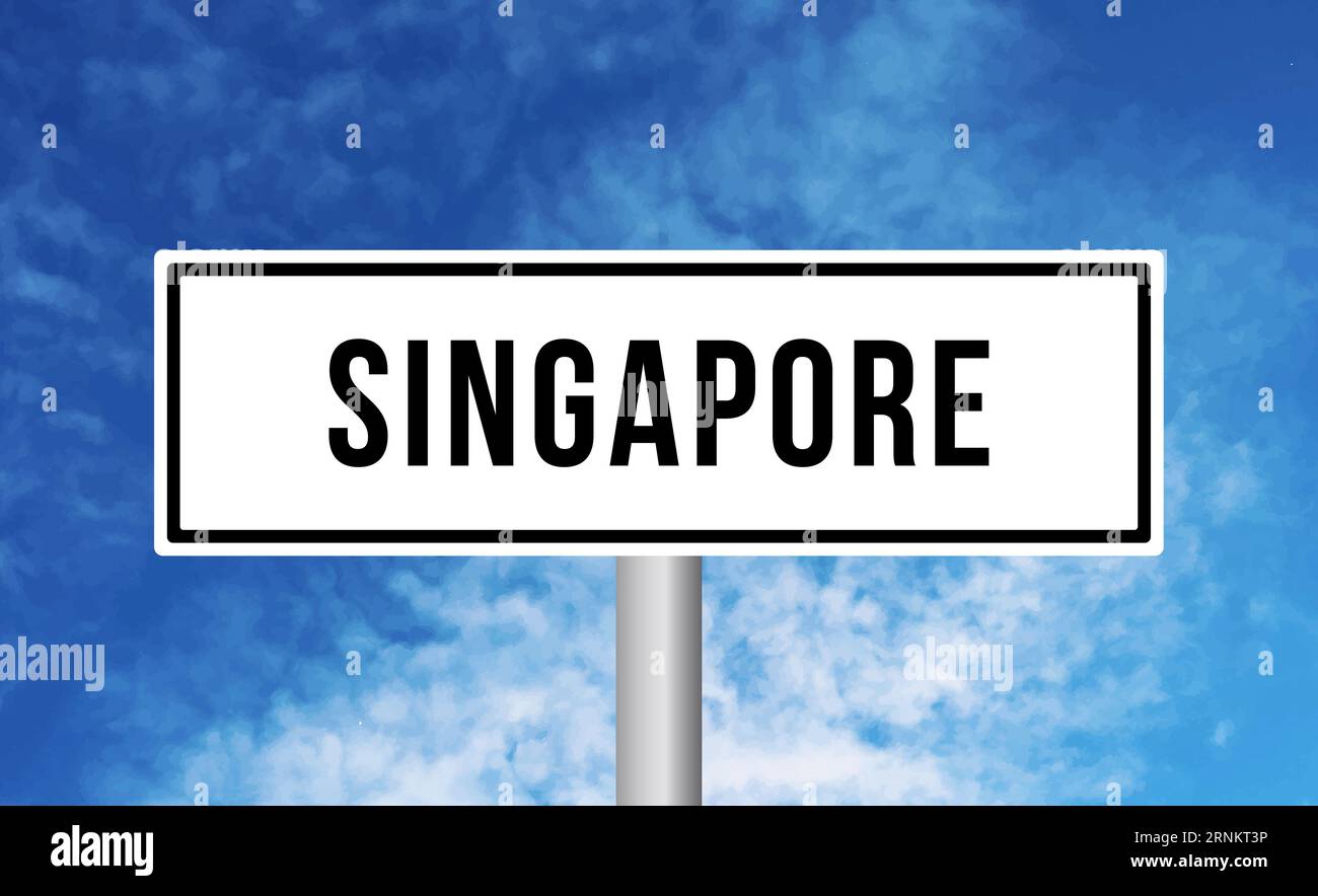 Singapore road sign on cloudy sky background Stock Photo - Alamy