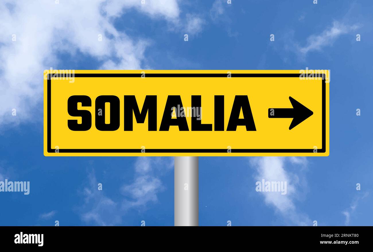 Somalia road sign on cloudy sky background Stock Photo - Alamy