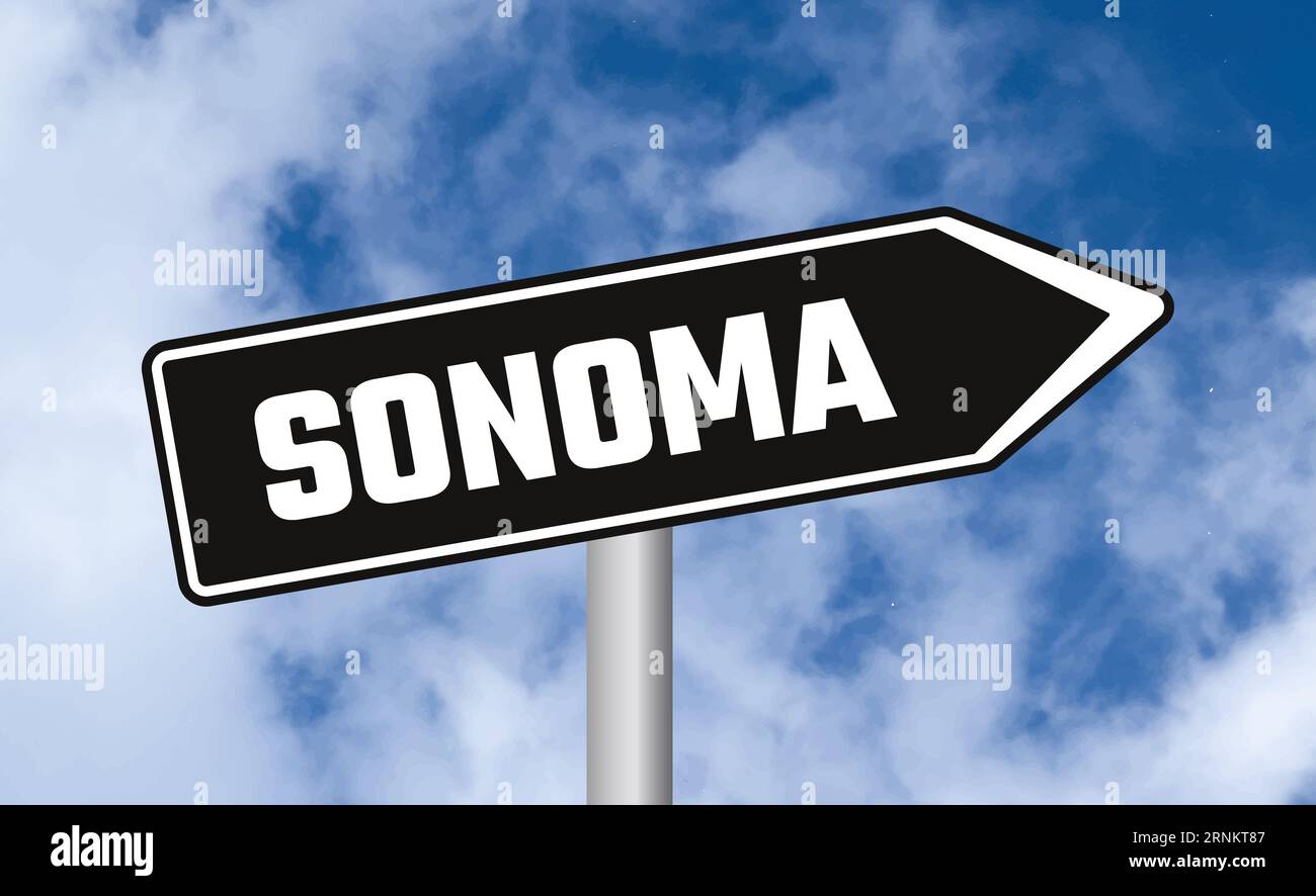 Sonoma road sign on sky background Stock Photo - Alamy