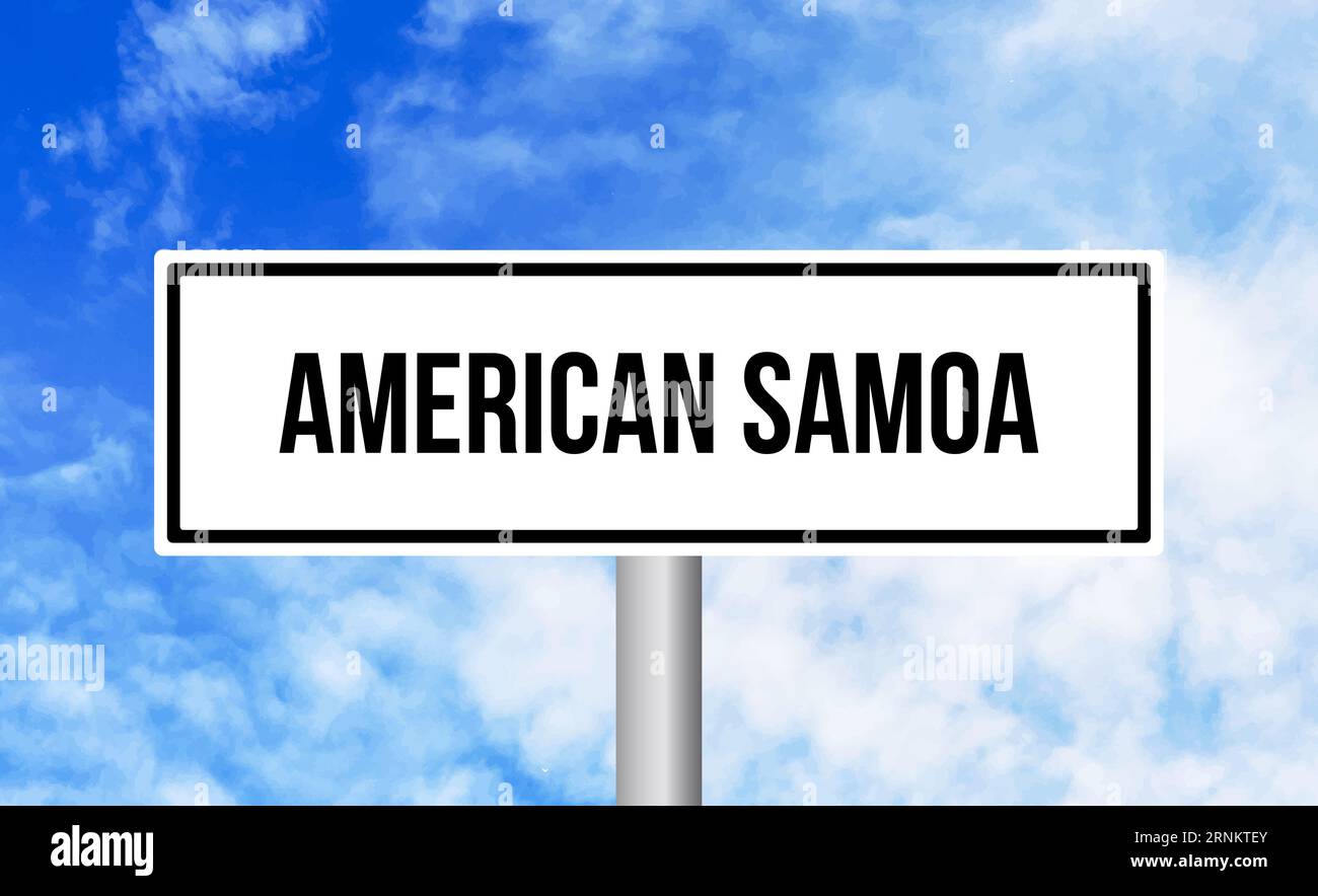 American samoa road sign on blue sky background Stock Photo - Alamy